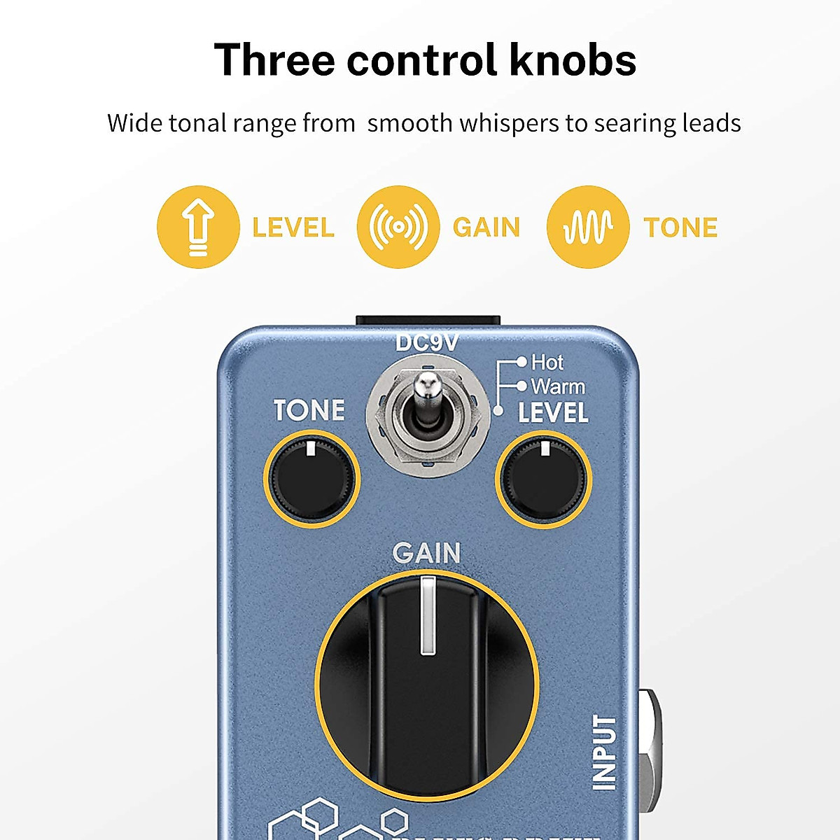 Donner Overdrive Guitar Pedal and Guitar Power Supply 10 Isolated DC Output for 9V/12V/18V Effect Pedal