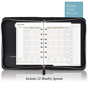 AT-A-GLANCE Textured Faux Leather Undated Starter Set, Desk Size, Black (031-0340-05)