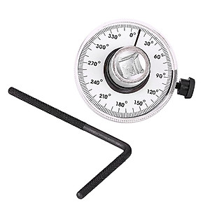Adjustable Torsion Angle Gauge, Drive Angle Torsion Wrench Measure fits 1/2" Dr. Tools Ratchet/Torsion Wrench/Power Bar etc
