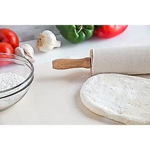 Fox Run Pastry Cloth with Rolling Pin Cover, Cotton