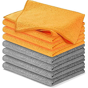 USANOOKS Microfiber Cleaning Cloth - (12x16 inches) High Performance - Ultra Absorbent Weave Traps Grime & Liquid for Streak-Free Mirror Shine - Lint Free Towel - 12x16 Inch (Pack of 8)