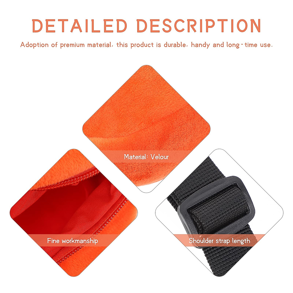 Carrot Plush Bag Chic Girls Shoulder Pouch Decorative Mobile Phone Keys Bag Cute Portable Daily Bag