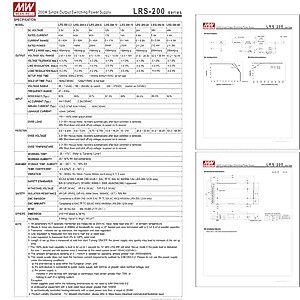 LRS-200-3.3 3.3V 40A 132W Single Output Power Supply, 90% High Efficiency, for Industrial Automation Machinery and Control Systems
