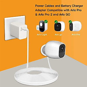 Power Cable 10Ft, Power Cord and Charger Adapter for Arlo Pro & Pro 2 and Arlo Go, Weatherproof Outdoor Indoor, Arlo Power Cable