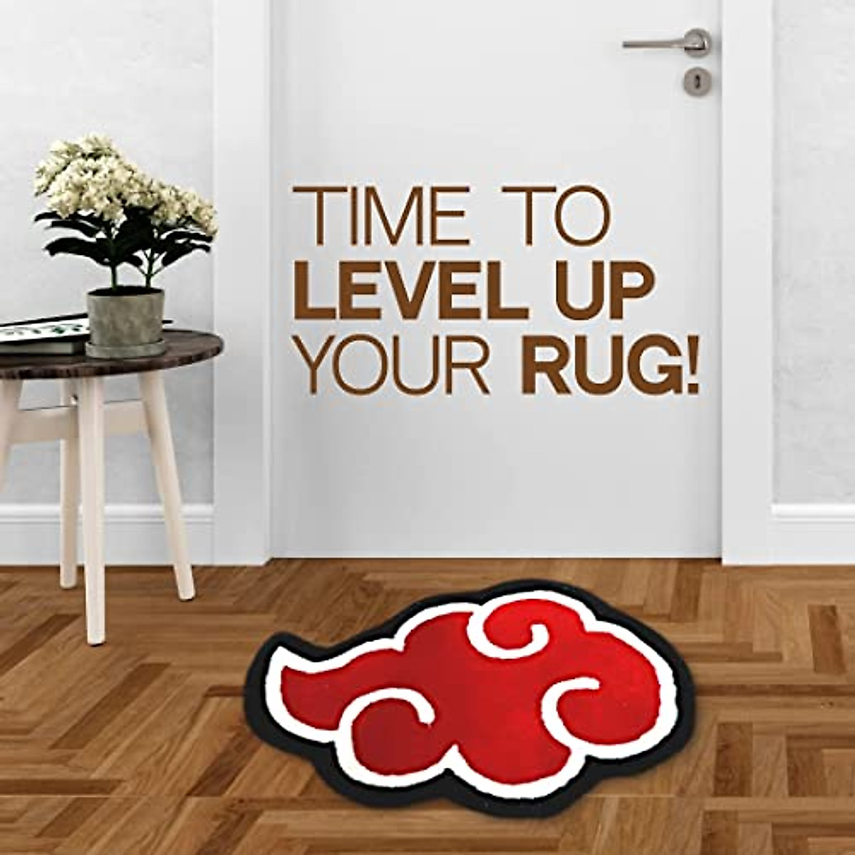 Red Cloud Modern Fluffy Rug - Non Slip Ultra Soft Tufted Anime Room Decor Polyester Nursery Rug, Rugs for Bedroom, Decorative Indoor and Outdoor Rug, Living Room Red Black Carpet, 58x84cm