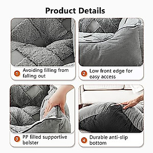 MIXJOY Dog Bed for Large, Medium, Small Dogs - Rectangle Washable Sleeping Puppy Sofa, Orthopedic Pet Bed, Soft Calming for Indoor Cats, Anti-Slip Bottom With Multiple Sizes (20'', Gray)