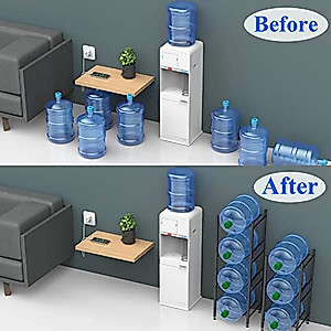 CANYAVE 5 Gallon Water Jug Holder, Water Jug Holder Stand Water Bottle Organizer Storage for 5 Gallon Water Jug, Water Cooler Jug Rack for Home Kitchen Office Pantry (3-Tier)