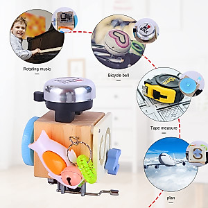 Toddler Travel Toys - Busy Cube for Toddler Travel Toys for Toddlers 1 2 3 Years Old Autism Sensory Toys Busy Activity Board Educational Learning Toys, Fidget Cube for Kids, 7 in 1 Activity Cube Set