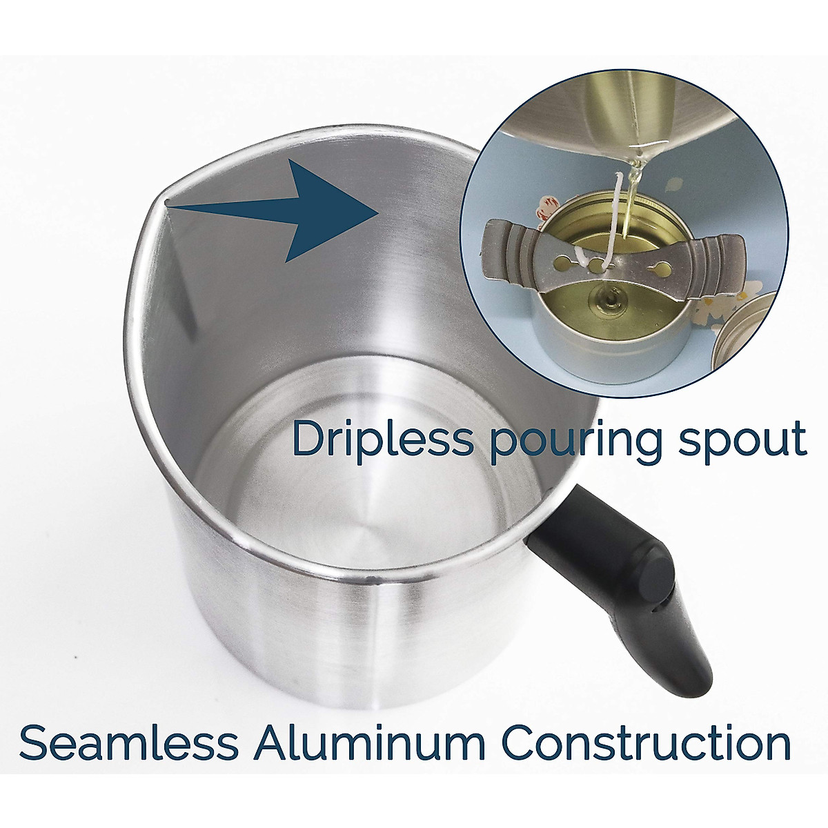 Aroparc Candle Making Pouring Pot 88oz, Large Double Boiler Wax Melting Pot, Dripless Pouring Pitcher Soy Wax Melter