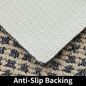 COSY HOMEER 48x18 Inch/28X18 Inch Kitchen Rug Mats Made of 100% Polypropylene 2 Pieces Soft Kitchen Mat Specialized in Anti Slippery and Machine Washable,Black