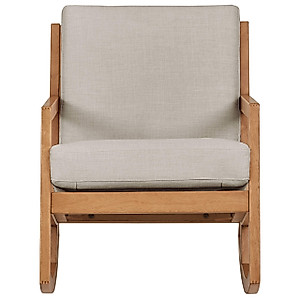 Amazon Brand - Stone & Beam Modern Hardwood Rocking Chair, 33.75"D x 24.5"W x 31.13"H, Light Grey