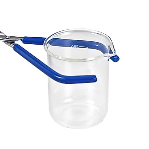 uxcell Lab Beaker Tongs Stainless Steel Chrome Plated 10-inch Opens Up to 200mm Width Blue