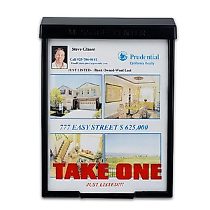 Black Snap Shut Brochure Box Brochure Holder Flyer Box Black Outdoor"Realtor Style" Info Box Real Estate Realtor Supplies