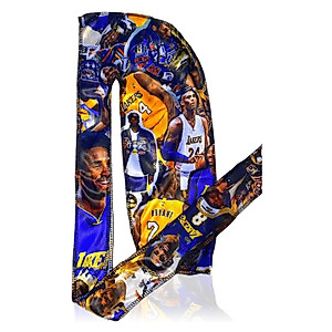 Afro Design Durag Silky 360 wave Du Rag with long tails and quadruple stitching. Pan African American Pride Style (Mamba 24 Collage)