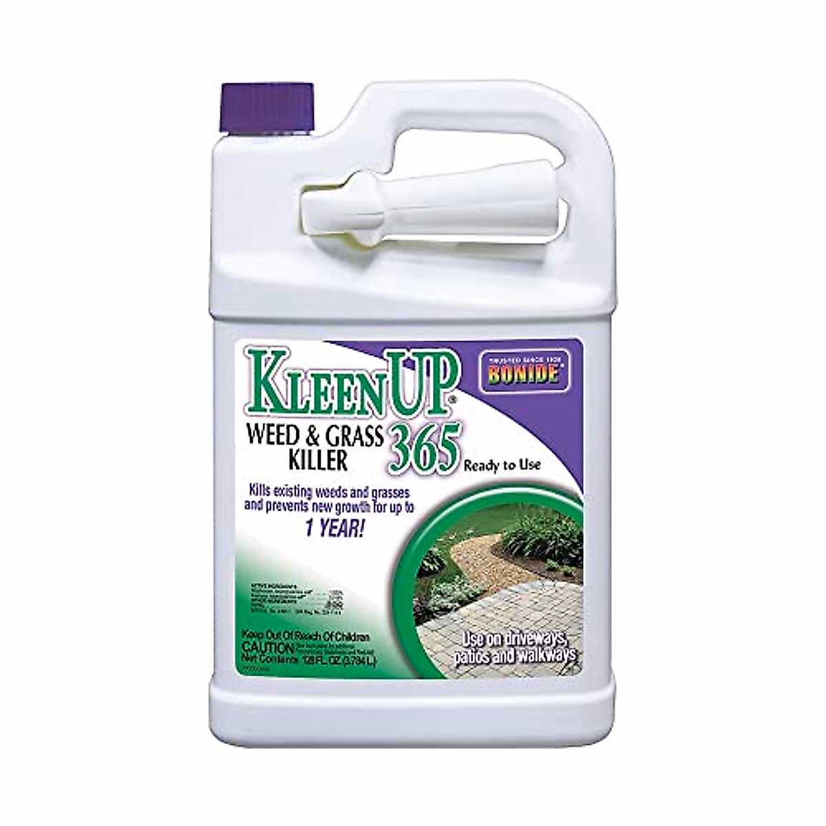 Bonide KleenUP 365 Weed & Grass Killer, 1 Gallon Ready-to-Use Spray, Long Lasting Protection, Use on Driveways, Patios & Sidewalks