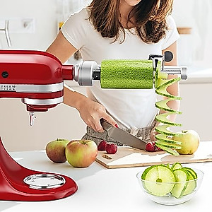 Bestand Spiralizer Attachment Compatible with KitchenAid Stand Mixer, Comes with Peel, Core and Slice, Not KitchenAid Brand Spiralizer Attachment (5 Blades)