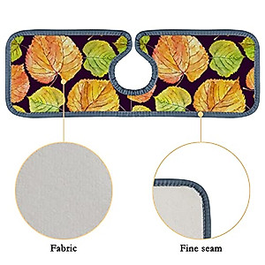 Absorbent Kitchen Faucet Mat 3 Pieces Watercolor Cute Leaf Faucet Sink Splash Guard Bathroom Counter and RV,Faucet Counter Sink Water Stains Preventer