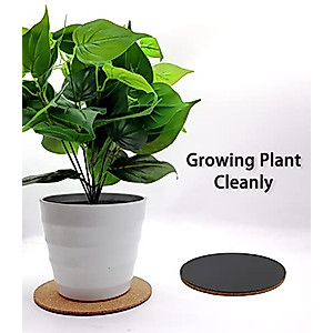 KITLAB Cork Plant Coasters, Double Layers 6 Inch Cork Planter Coaster, Absorbent Cork Plant Mats, Cork Plant Coasters for House Plants, 6 Pcs
