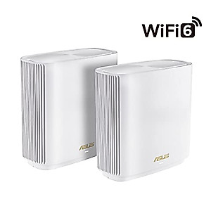 ASUS ZenWiFi XT9 AX7800 Tri-Band WiFi6 Mesh WiFiSystem (2Pack), 802.11ax, up to 5700 sq ft & 6+ Rooms, AiMesh, Lifetime Free Internet Security, Parental Controls, 2.5G WAN Port, UNII 4, White