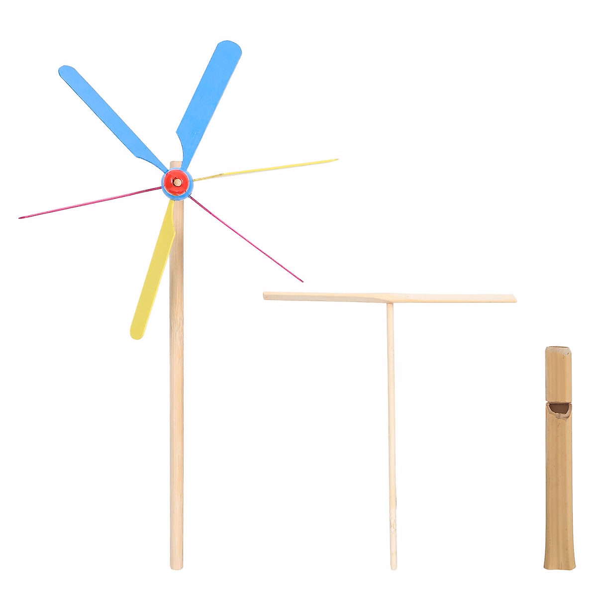 MILISTEN 1 Set Bamboo Flute Windmill Set Wood Whistles Toys Wooden- Copter Toy Spiral Whistles Playthings Dragonfly Multi- Musical Instrument Whistles Referee Wood Toys Advanced UFO Child