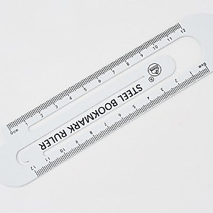 Wakaka 2 Pcs Multifunctional Metal Bookmark and 12cm Ruler,Classic Black and White,Make Your Reading and Working Easy.