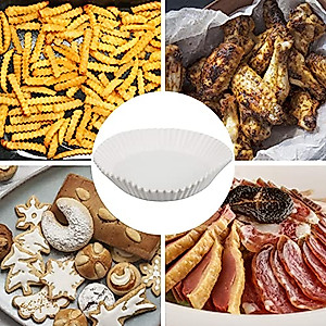 Hemoton 30pcs Fryer Paper Nonstick Baking Pan Baking Paper Liner Broiler Pan for Oven Round Bowl Air Fryers Heat- Paper Liner Disposable Paper White