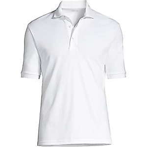 Lands' End Mens Short Sleeve Supima Polo White Regular X-Large