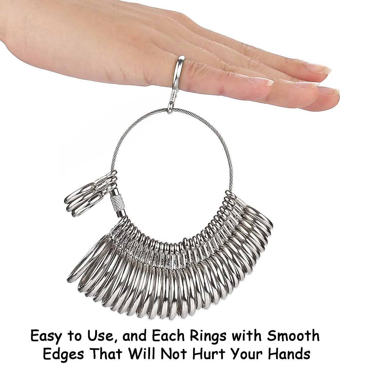 Accmor Ring Sizer Tool Including Ring Mandrel & Ring Sizer Guage, 4 Sizes Ring Measurement Stick Metal Mandrel & Finger Sizing Measuring Tool Set for Jewelry Making Measuring