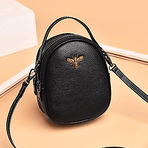 Toniker Genuine Leather Small Crossbody Bag Multi-Pockets Bee Series Cell Phone Purse Wallet for Women