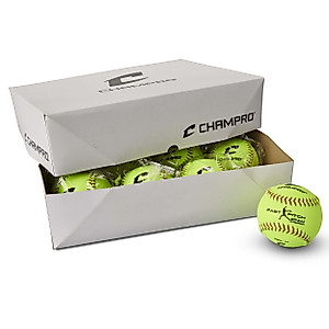 Champro ASA Game Poly Synthetic Cover, Red Stiches (Optic Yellow, 11-Inch)