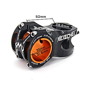 MEISCHE Upgraded 50mm Stem Mountain Bike, CNC MTB Short Stem Black 31.8 or 35mm Bars Riser, 3D Forged Enduro MTB Bar Clamp