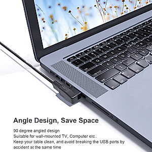 Oxsubor USB 3.0 Adapter 90 Degree Male to Female Coupler Connector Plug Left Right Up Down Angle (USB 3.0 Adapter Right 2PCS)