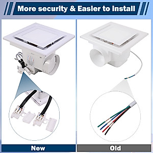 FEITON Square Bathroom Exhaust Fan with LED Light, 110 CFM 30W 4 Inch Duct, 110-220V 1.0 Sones Quiet Bathroom Ventilation Fan Light Combo Ceiling Mount