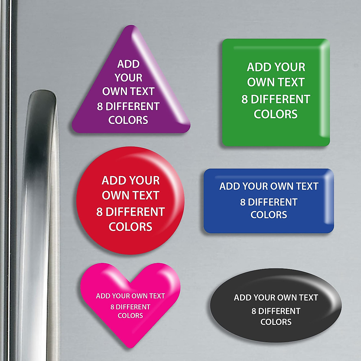 Choose Your Shape Custom Magnets | Personalized Gifts | Pick Your Own Color & Text | Create Refrigerator Locker Car Bumper Toolbox Magnets | Round Rectangle Square Oval Triangle Heart (Oval)