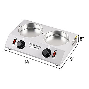 ZXMOTO Chocolate Tempering Machine 110V Electric Chocolate Fondue Melter Chocolate Melting Pot Adjustable Temperature Perfect for Halloween Parties-Double Boiler Pot