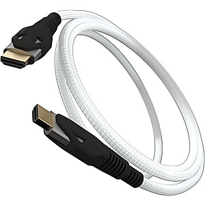 Gioteck Viper Pack - Gaming Cable HDMI PS5/Xbox Series x Premium 2.1 8K and USB C Fast Charge, 3 m Nylon Cable with 24K Connectors - Compatible with PS4/PS5/Xbox One/Series/PC - White