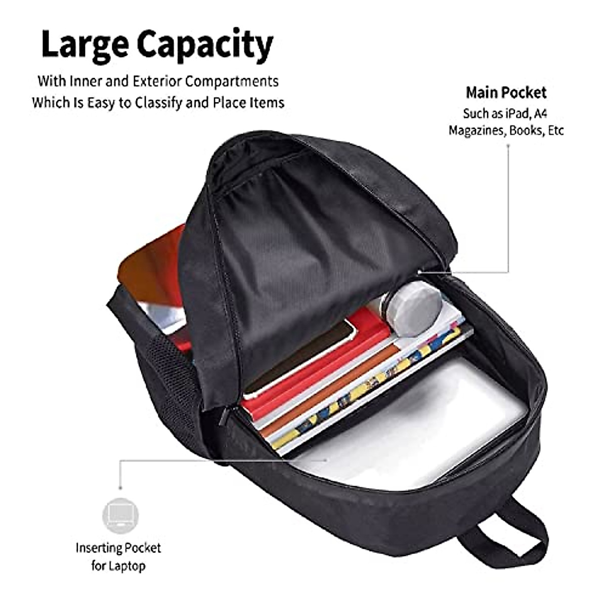 TianJie Anime Backpack for Anime Fans, 3D Print Casual Daypack Laptops Backpack College Sports Bags - 04