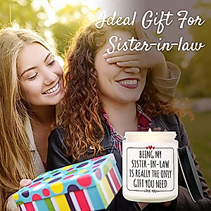 Afterprints Sister in Law Gifts, Unique Candle Gift for Sister in Law, Funny Gift for Sister in Law On Birthday Christmas Thanksgiving, Scented Candles Present