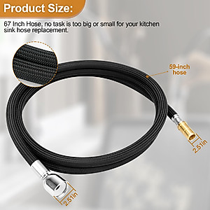 K-1219935-BC Faucet Hose for Pull Down Kitchen Fauceth, 67 Inch Bright Chrome Finish Pull Out kitchen sink hose, Faucet Replacement Parts K-1304674-BC Faucet Hose