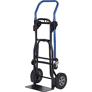 Harper Trucks JDCJ8523EN 3-1 Quick Change Convertible Hand Truck, 500 lb, Black Frame/Blue Handle