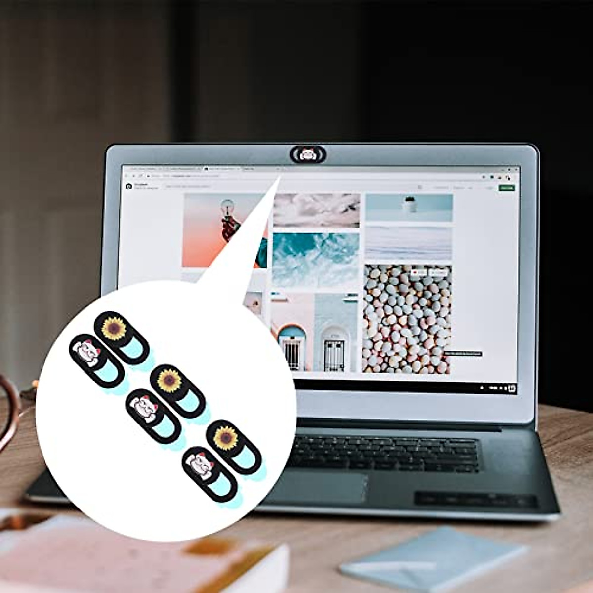 SOLUSTRE 18 pcs for Sticker Cute Shutter Ultra Phone Thin Lens Webcam Laptop Slide Cam Tablet Blocker Adhesive Camera Cat Web Privacy Computer Ultra- Covers Smartphone Ultra-Thin Cover