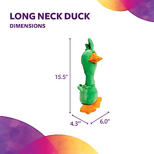 TrustyPup Tough 'N Fun Long Neck Duck Squeaky Plush Dog Toy, Chew Guard Technology - Green, Large