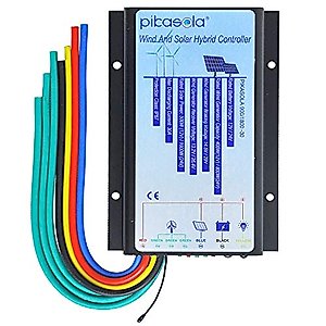 Pikasola Hybrid Wind Controller and Solar Controller for 12V/24V Battery Auto, 30A Hybrid Charge Controller for Off Grid Max 800W Wind Turbine Charge and 1000W Solar Panel with MCT Charging Function.