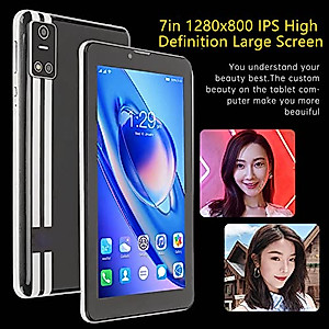 ASHATA 7 Inch Tablet, 2GB RAM 32GB ROM for Android 10 Tablet, Maximum Support 128G TF Card 3G Calling Tablet 5GWifi Dual Band Tablet, 100‑240V(Black)