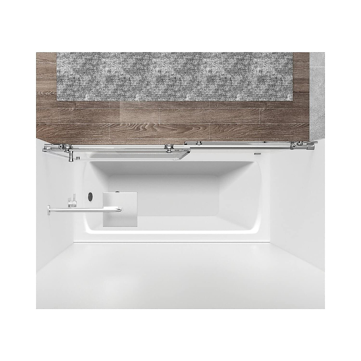 Elegant Kitchen and Bath TD111-6060PCH Frameless tub Door 60 x 60 Polished Chrome