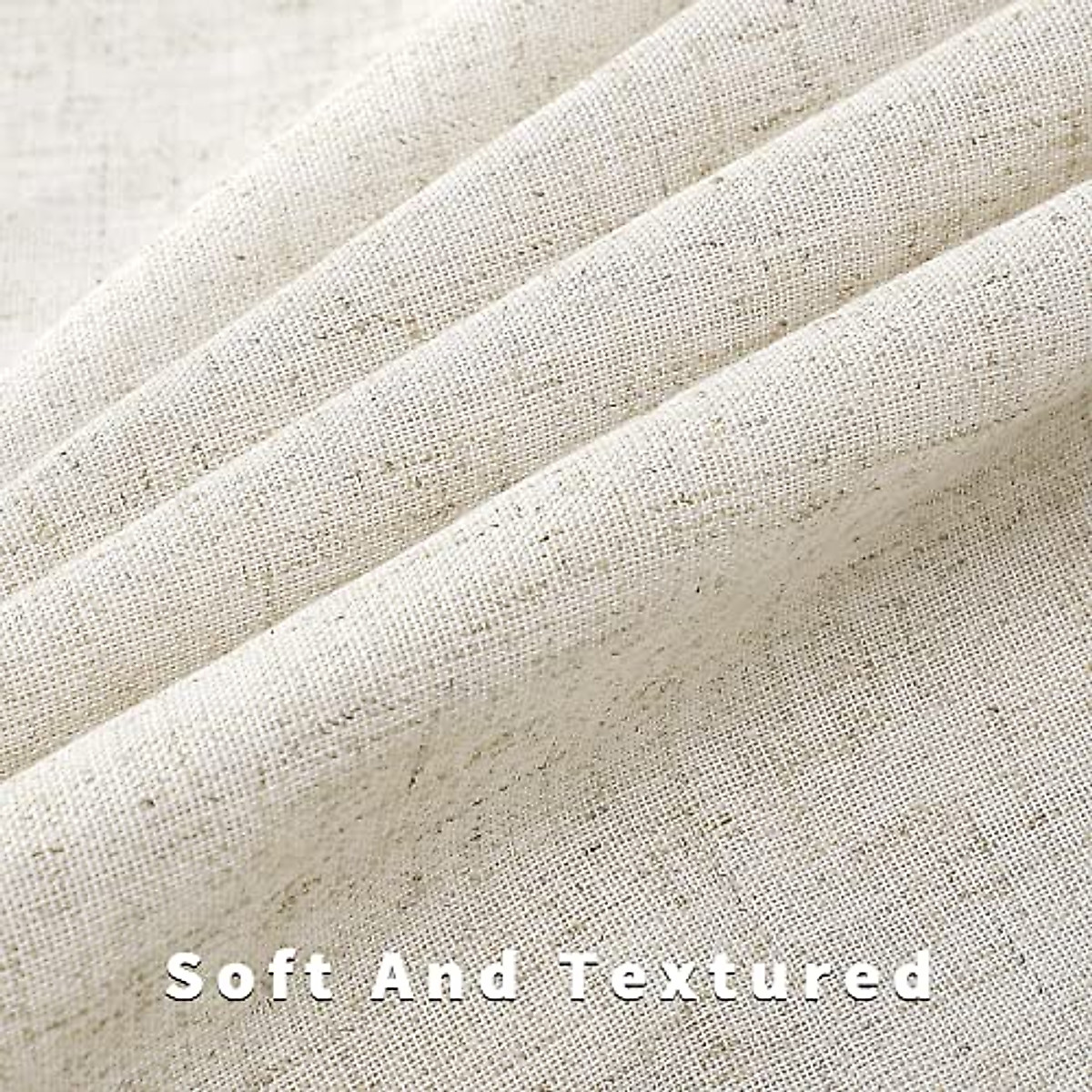 Awellife Linen Shower Curtain Boho Farmhouse Shower Curtains for Bathroom Natural Cloth Cotton Fabric Liner Cream Ivory 72 x 72 Inch