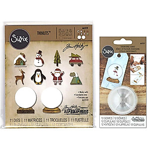 Tim Holtz Alterations Tiny Snowglobes Thinlit Dies and Dimensional Domes - 2 Item Bundle