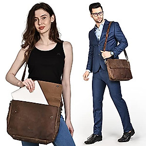 Genuine Leather Laptop Sleeve Bag Compatible with MacBook Air/Pro, 13-13.3 inch Notebook, Compatible Briefcase with MacBook Pro 14 inch