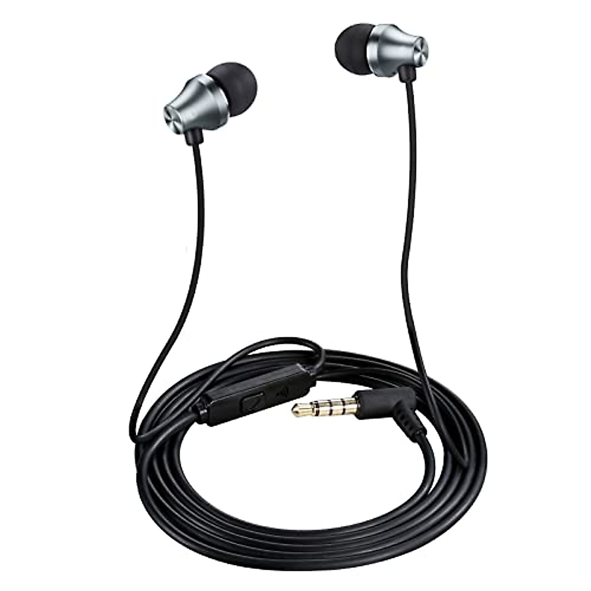 iRAG A101 Wired Earbuds Headphones Noise Isolating in-Ear Earphones with Microphone Remote with 3.5mm Plug in Audio Jack (Gun Metal)
