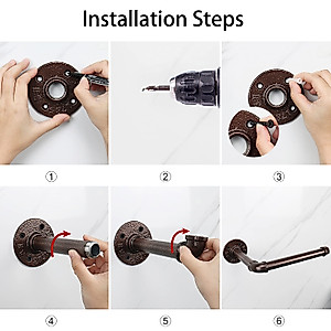 Jeasor Industrial Iron Pipe Kitchen Paper Towel Holder, Vintage Farmhouse Heavy Duty DIY Industrial Rustic Wall Mount Paper Towel Rack for Kitchen Bathroom(1, Bronze)